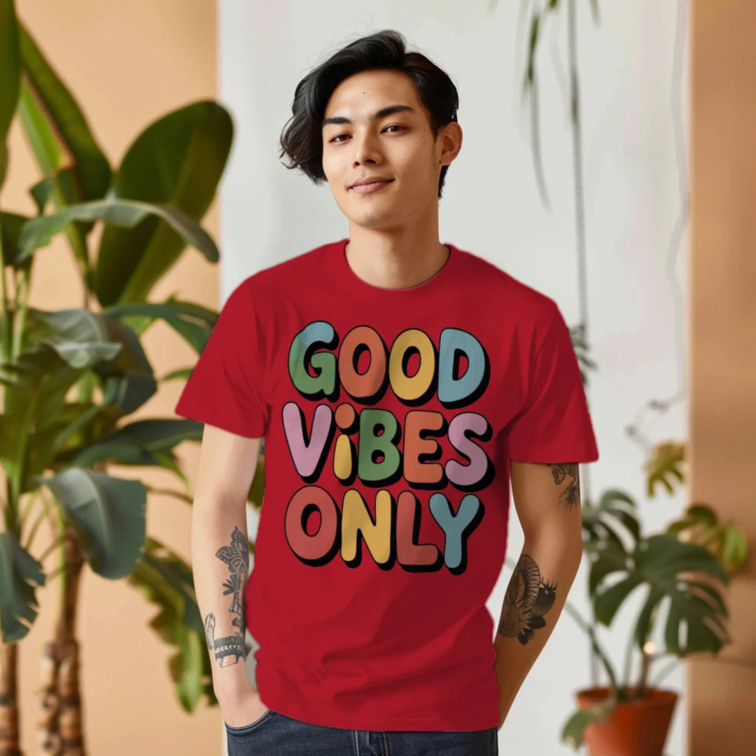 Good Vibes Only Unisex T-Shirt – Positive Graphic Tee – Laugh Riot Tees